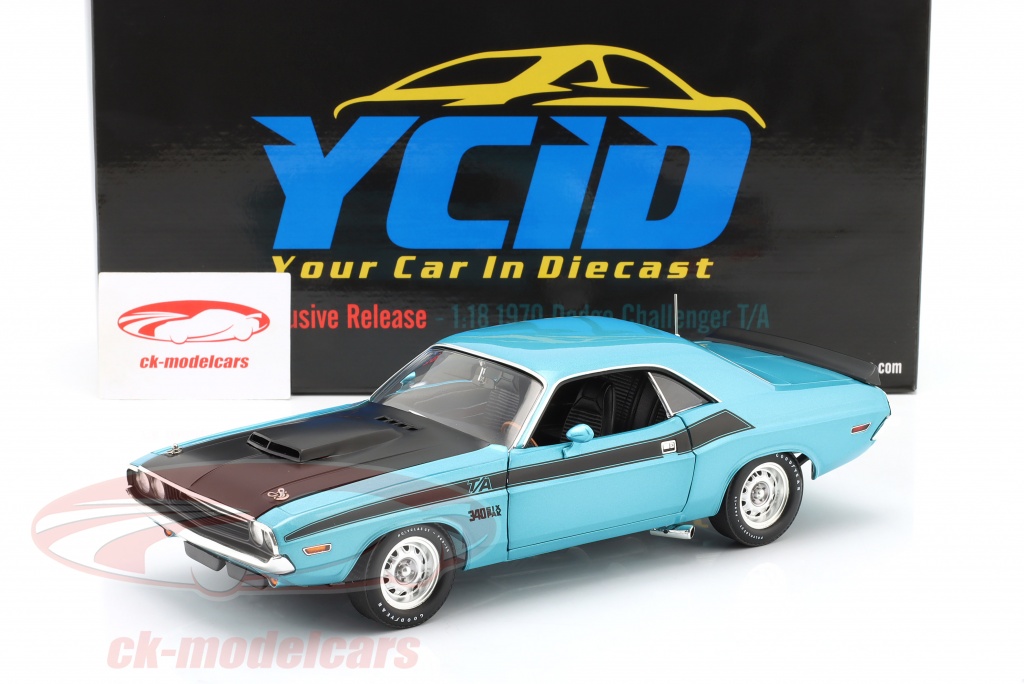GMP 1:18 Dodge Challenger TA 340 6-pak Hardtop year 1970 blue / black ...