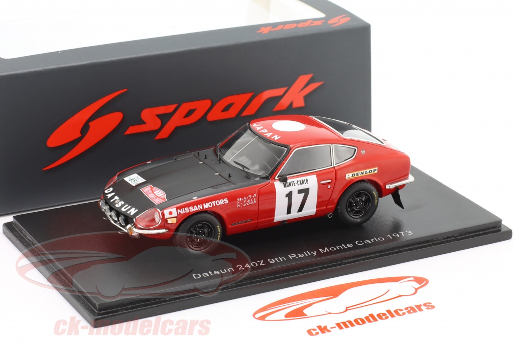 Spark 1:43 Datsun 240Z #17 9º Rallye Monte Carlo 1973 Fall, Wood S6285 ...