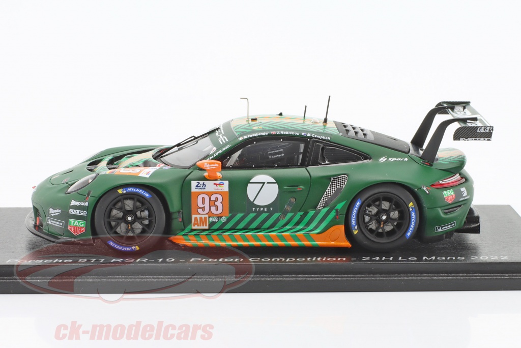 Spark 1:43 Porsche 911 RSR-19 #93 24h LeMans 2022 Proton Competition S8654 モデル 車 S8654 9580006986542