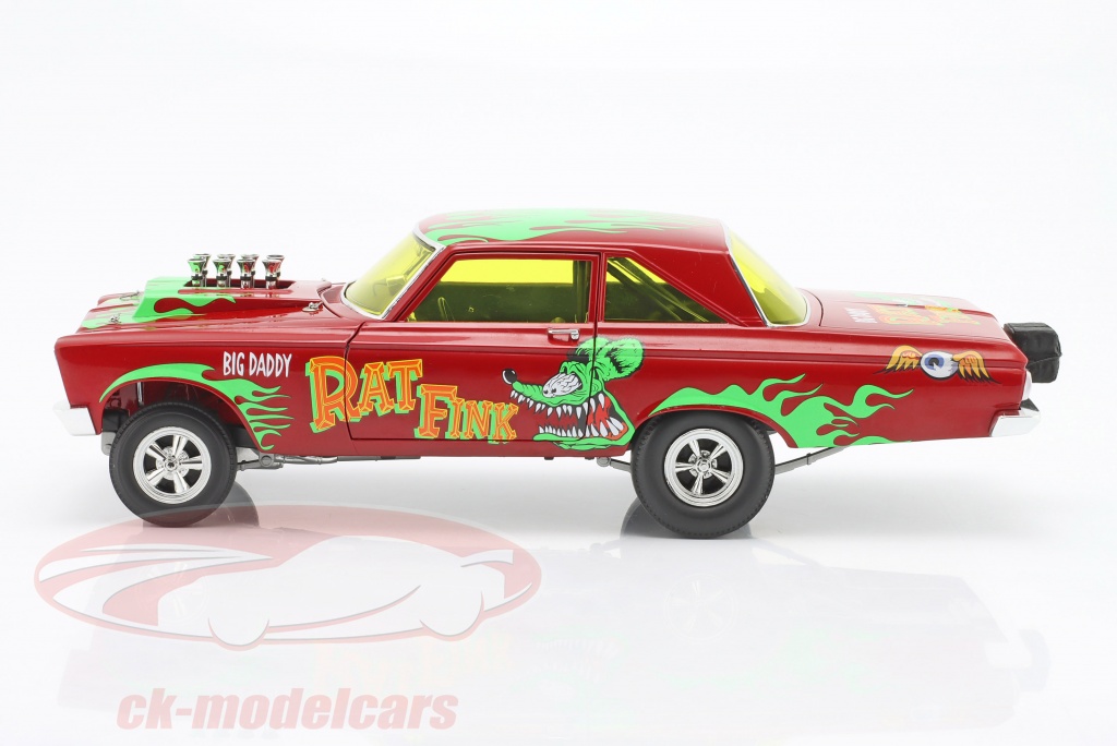 GMP 1:18 Plymouth AWB Rat Fink 建设年份 1965 红色的 / 绿色的 / 黄色的 A1806508 模型 汽车 A1806508