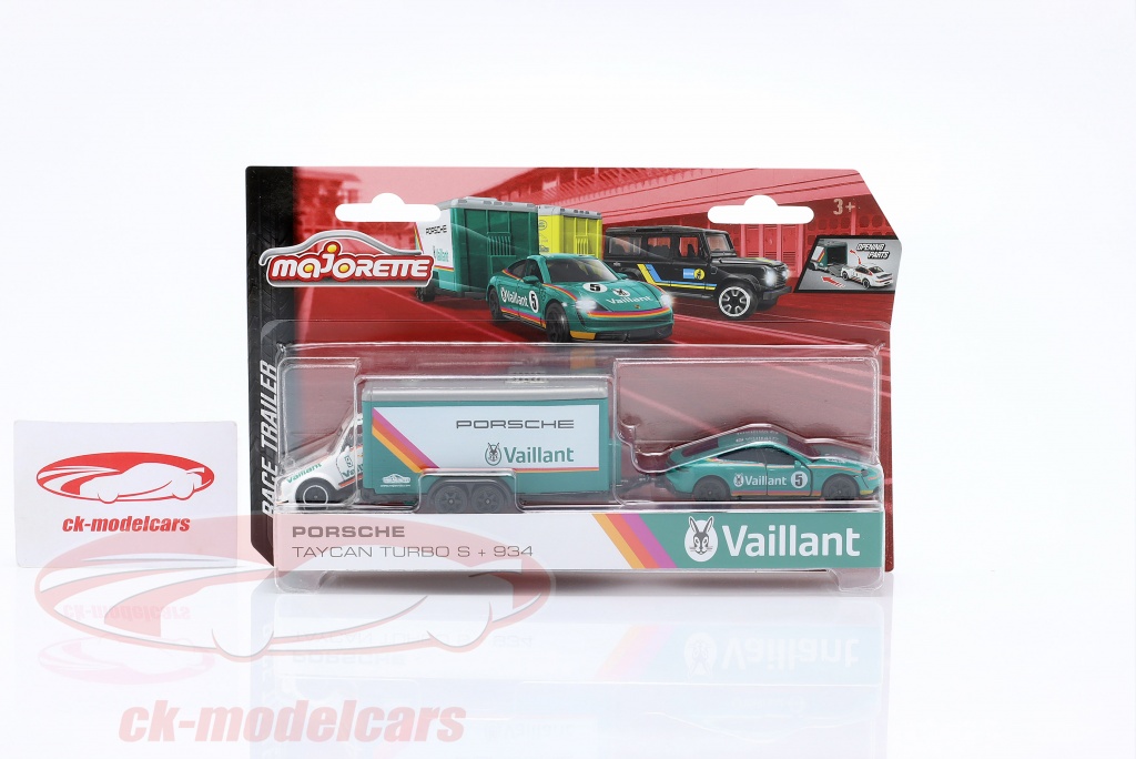 Majorette 1:64 3-Car Set Porsche Vaillant: Taycan Turbo S + 934 with ...