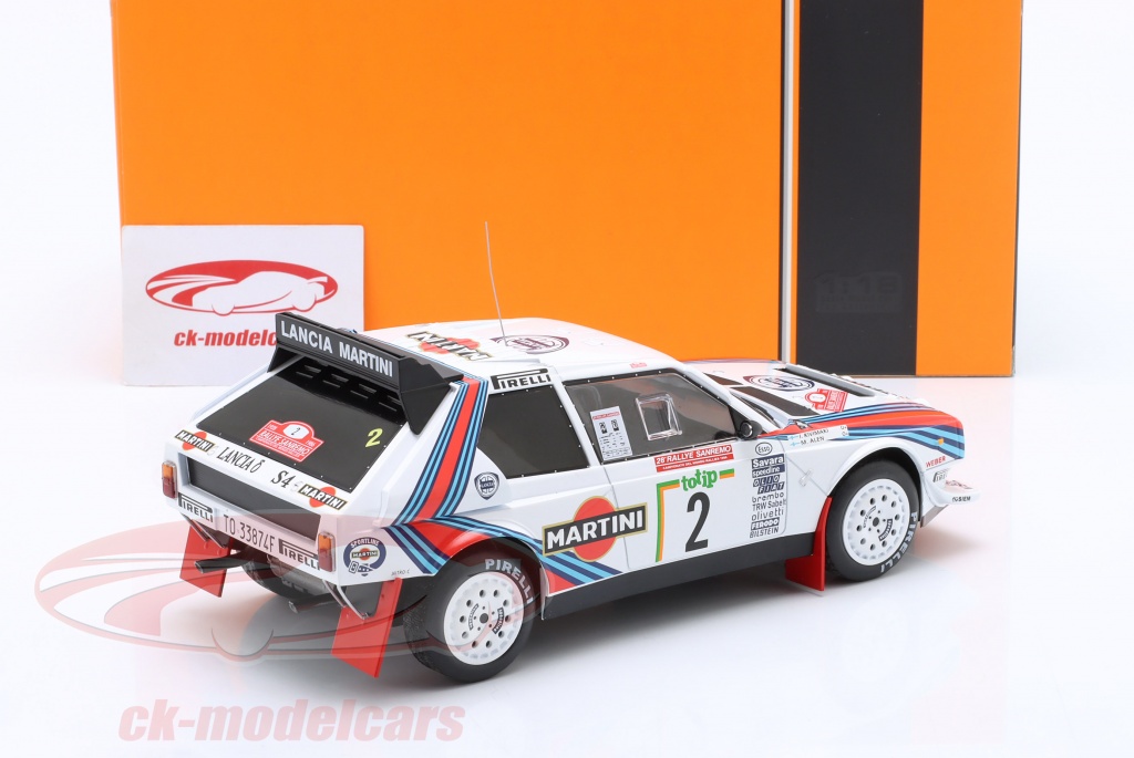 Ixo 1:18 Lancia Delta S4 #2 winner rally SanRemo 1986 Alen, Kivimäki ...