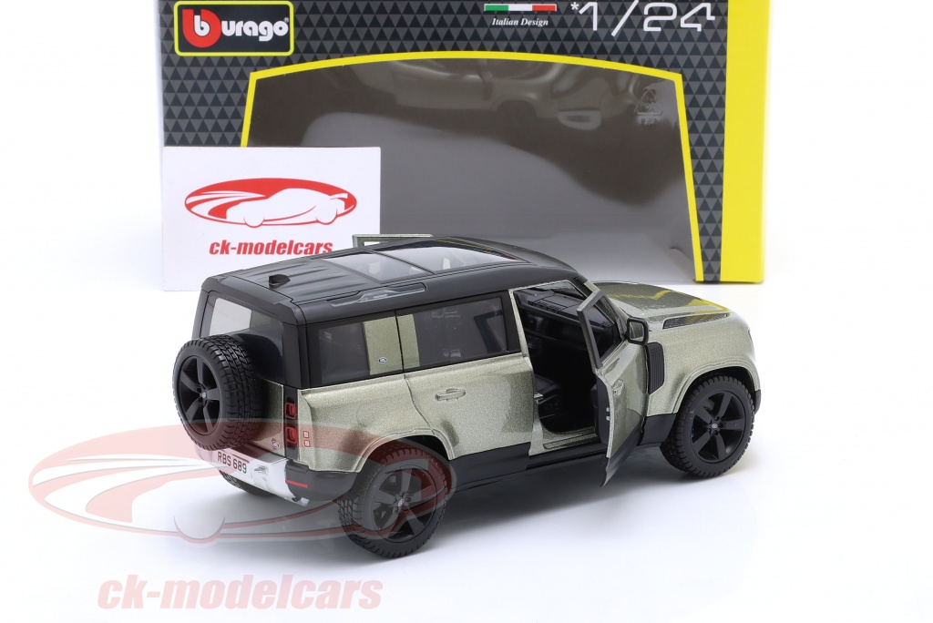 Bburago 1:24 Land Rover Defender 110 Bouwjaar 2022 licht groen metalen ...