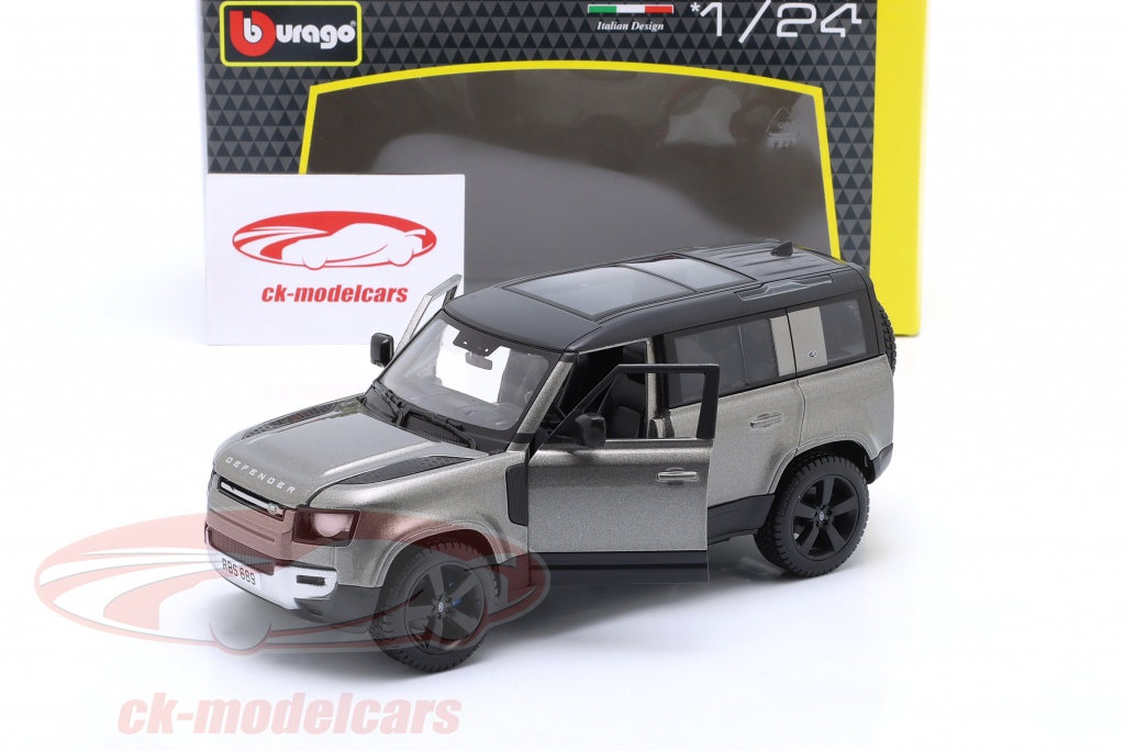 Bburago 1:24 Land Rover Defender 110 建設年 2022 シルバーグレイ メタリック 18-21101 ...