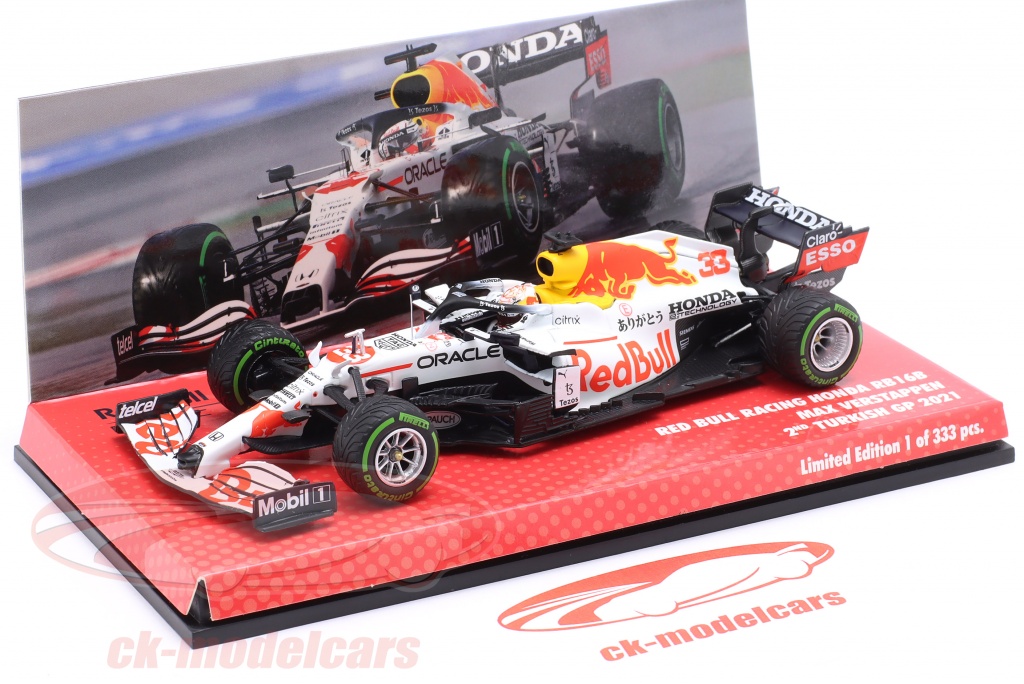 Minichamps 1:43 M. Verstappen Red Bull RB16B #33 2nd Turkish GP Formula ...