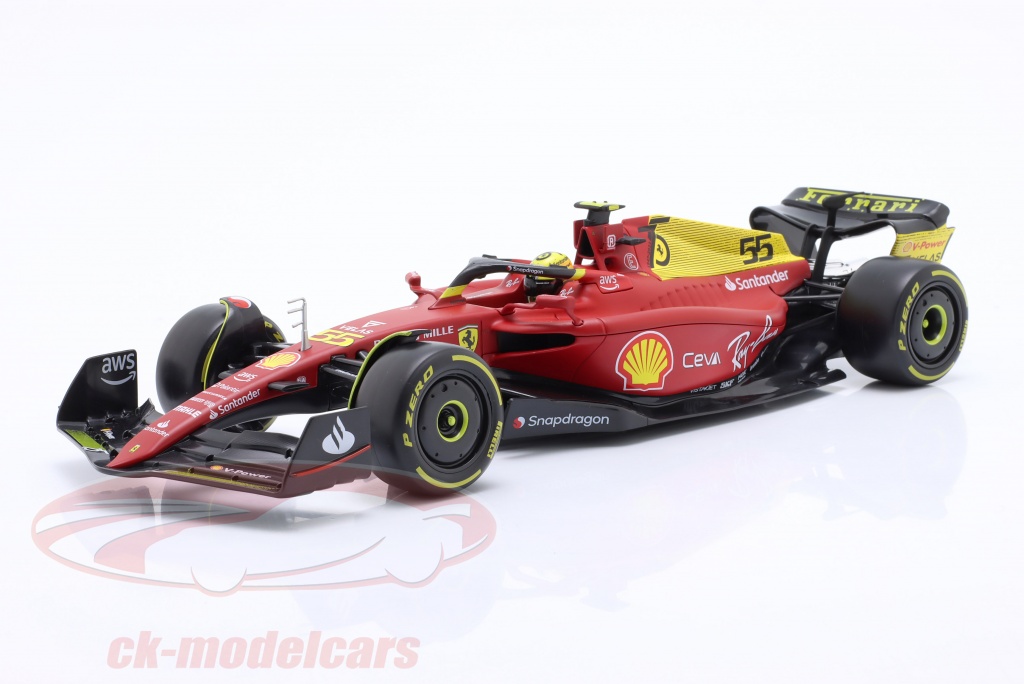 Bburago 1:18 Carlos Sainz Jr. Ferrari F1-75 #55 4º italiano GP Fórmula ...