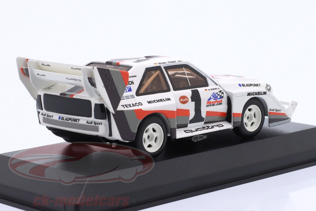 Minichamps 1:43 Audi Sport quattro S1 E2 #1 Sieger Pikes Peak 1987 Walter Röhrl 410871201 ...