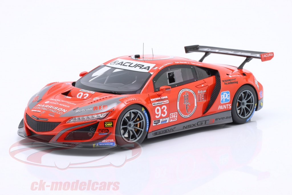 True Scale 1:18 Acura NSX GT3 Evo #93 12h Sebring 2022 Marcelli, Long ...
