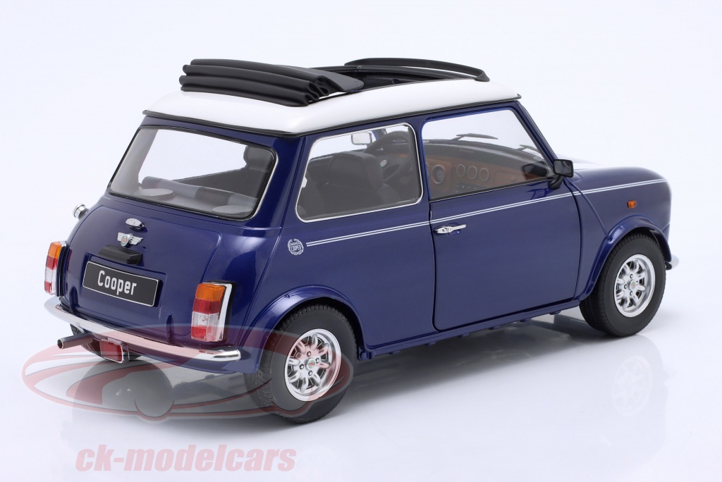 KK-Scale 1:12 Mini Cooper with sunroof blue metallic / white LHD ...