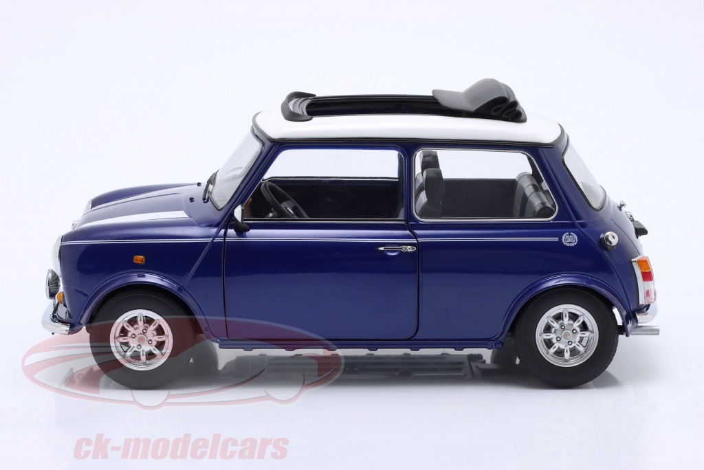 KK-Scale 1:12 Mini Cooper with sunroof blue metallic / white LHD ...