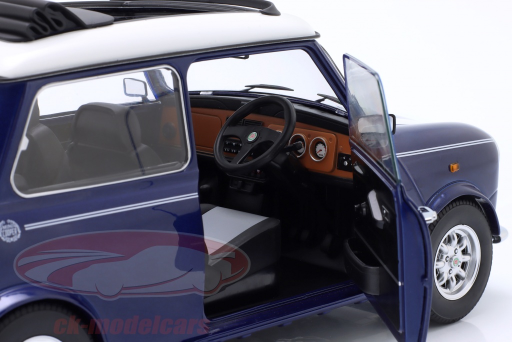 KK-Scale 1:12 Mini Cooper with sunroof blue metallic / white RHD ...