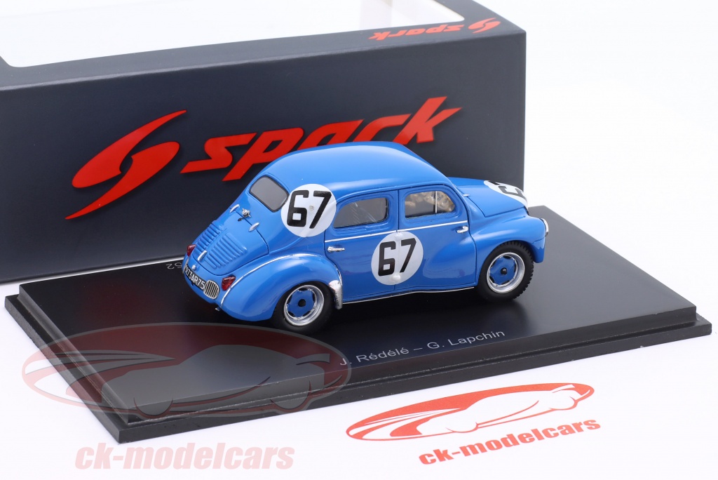 Spark 1:43 Renault 4CV 1063 #67 24h LeMans 1952 Redele, Lapchin S5222 ...