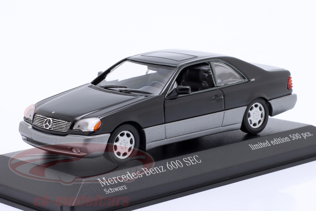 Minichamps 1:43 Mercedes-Benz 600 SEC (C140) year 1992 black 943032603 model car 943032603 ...