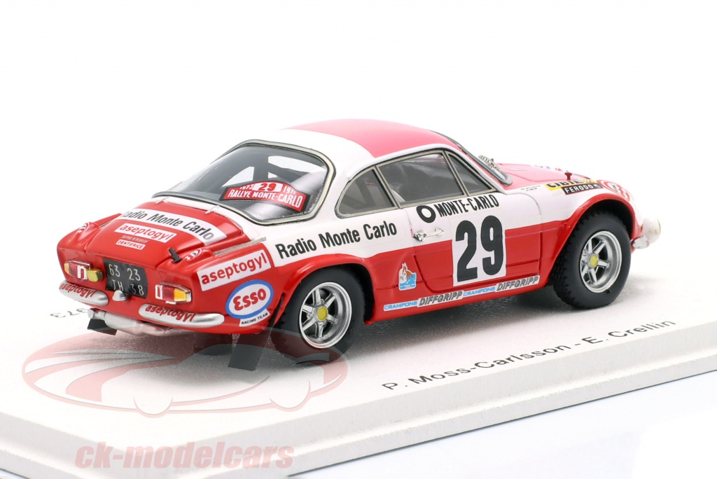 Spark 1:43 Alpine A110 1800 #29 Rallye Monte Carlo 1973 Moss-Carlsson ...