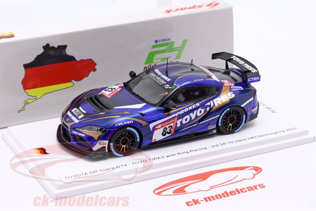 Spark 1:43 Toyota Supra GT4 #83 24h Nürburgring 2022 Toyo Tires SG854 ...