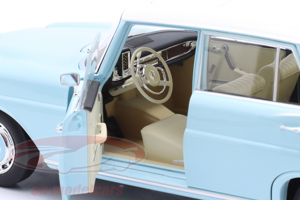 Norev 1:18 Mercedes-Benz 220 S (W111) year 1965 light blue / white ...