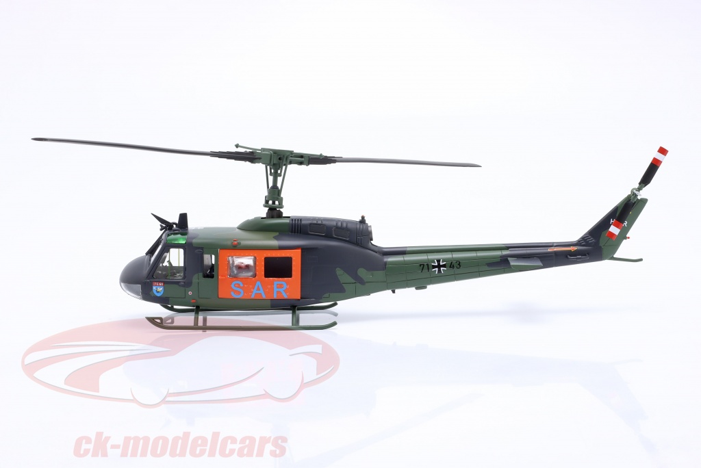 Schuco 1:35 Bell UH 1D ヘリコプター ドイツ人 軍 Bundeswehr "SAR" 緑 / オレンジ ...