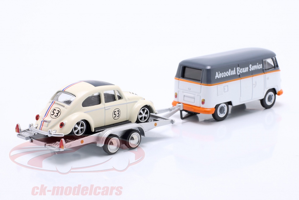 Schuco 1:64 3-Car Set: Volkswagen VW T1 con Remolque y VW Escarabajo ...