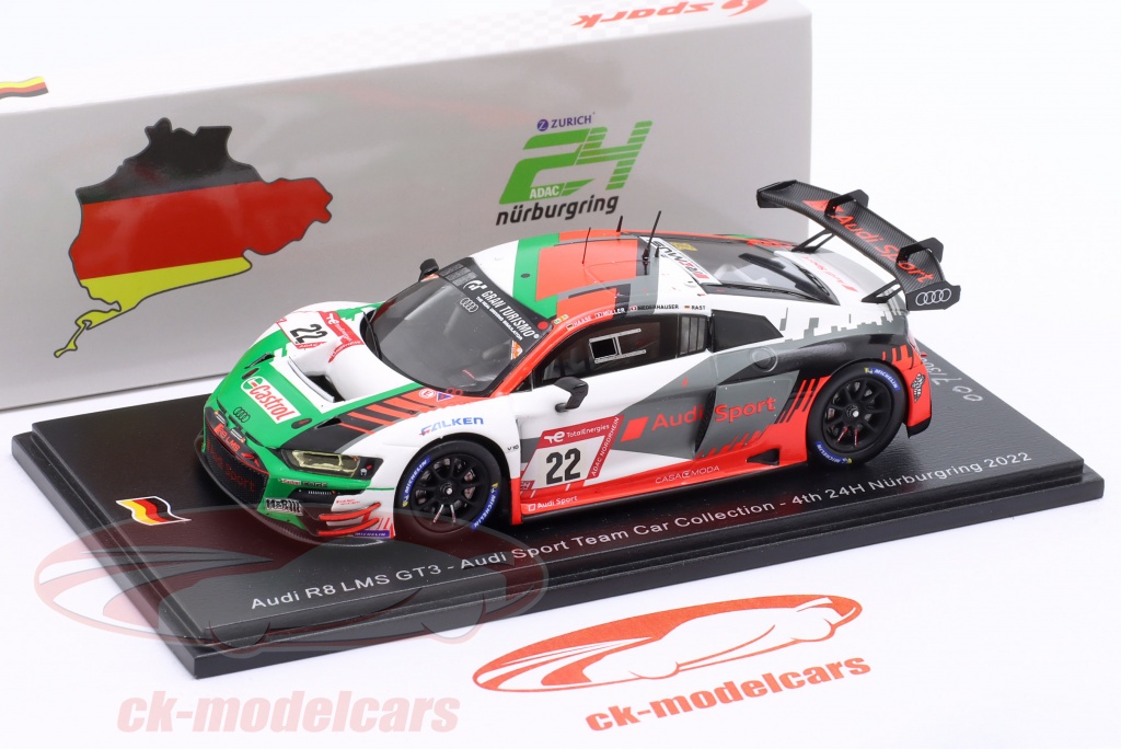 Spark 1:43 Audi R8 LMS GT3 #22 4th 24h Nürburgring 2022 Audi Sports Car ...