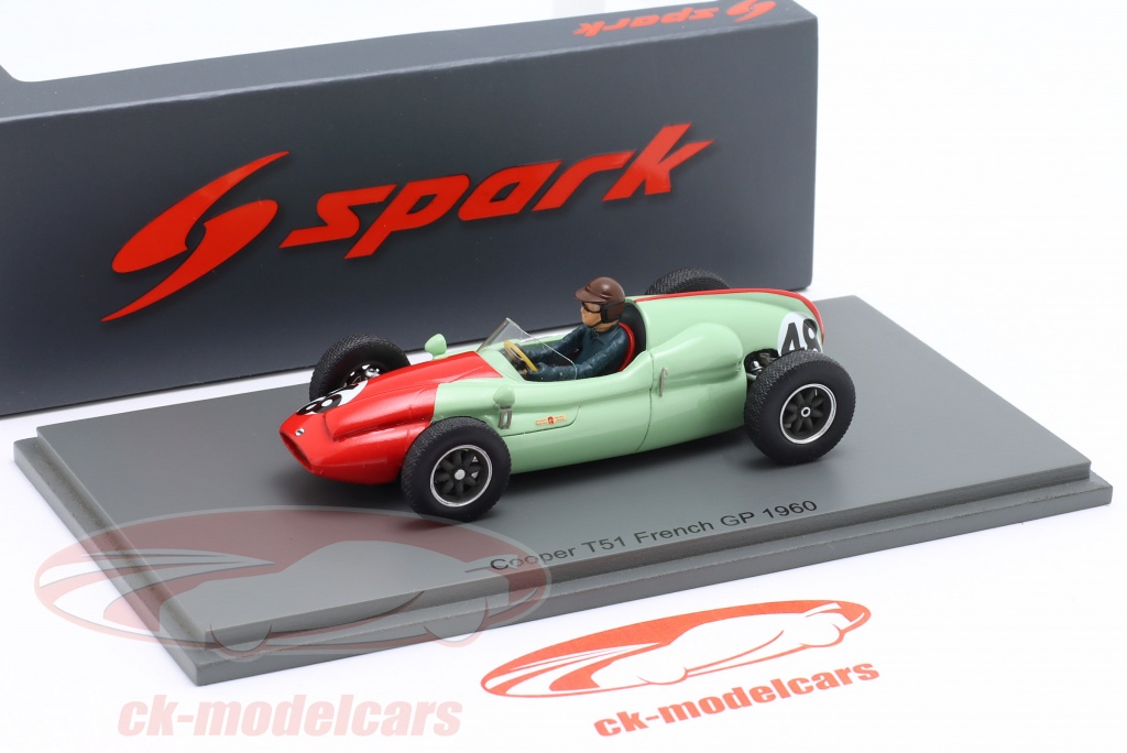 Spark 1:43 Bruce Halford Cooper T51 #48 8th French GP formula 1 1960 S8053 model car S8053 ...