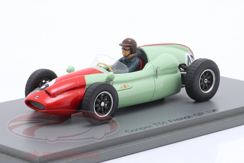 Spark 1:43 Bruce Halford Cooper T51 #48 8e Frans GP formule 1 1960 ...