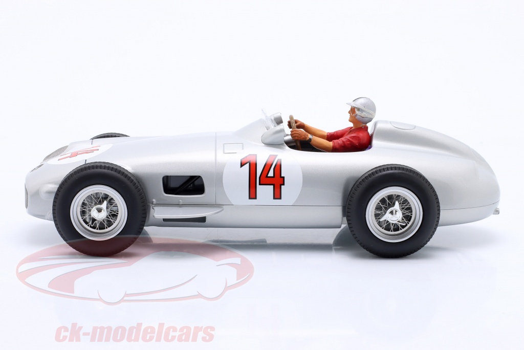 Werk83 1:18 S. Moss Mercedes-Benz W196 #14 2do Bélgica GP fórmula 1 1955 con figura del ...