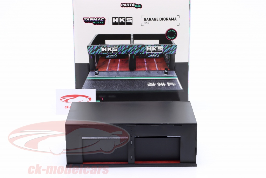 Motorsport Pit Garage HKS black / green / purple 1:64 Tarmac Works ...