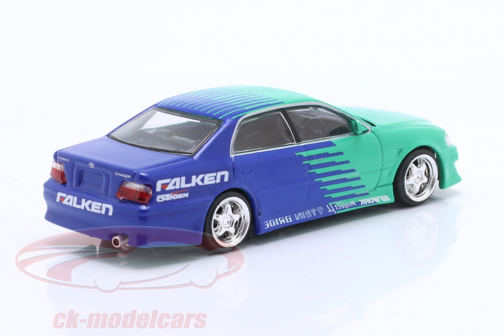 Tarmac Works 1:64 Toyota Chaser JZX100 Falken green / blue / silver ...