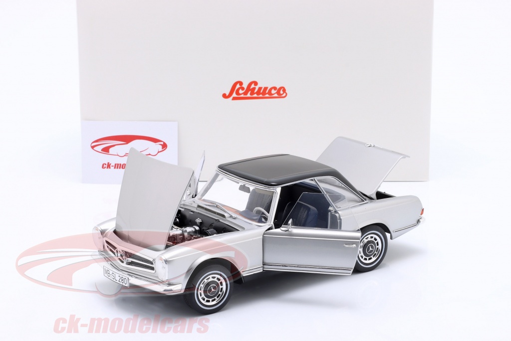 Schuco 1:18 Mercedes-Benz 280 SL Pagode (W113) Byggeår 1968-71 sølv ...