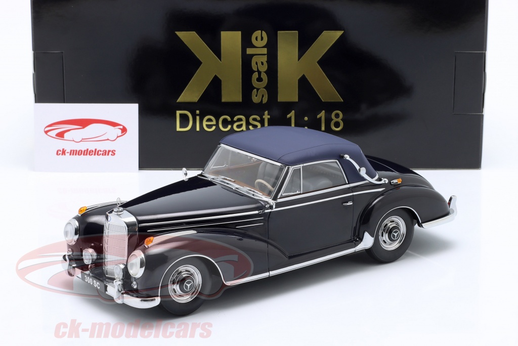 KK-Scale 1:18 Mercedes-Benz 300 SC Cabriolet (W188) Softtop 1957 dark ...