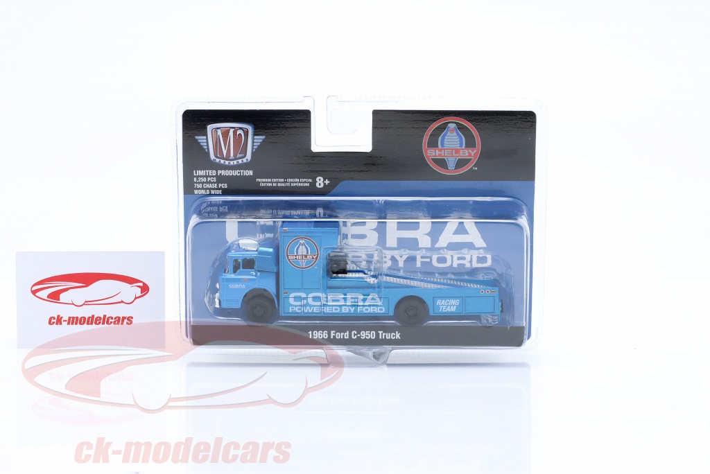 M2-Machines 1:64 Ford C-950 Truck "Shelby Cobra" 建設年 1966 青 メタリックな ...