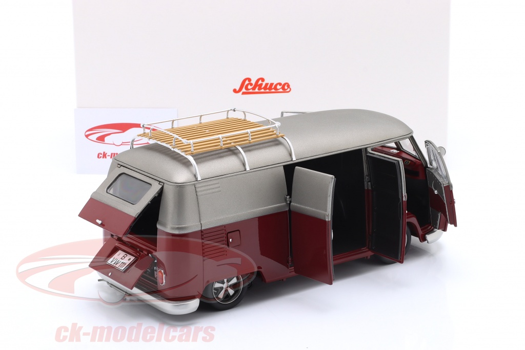 Schuco 1:18 Volkswagen VW T1b Bus Lowrider rot / mattgrau 450045600 ...