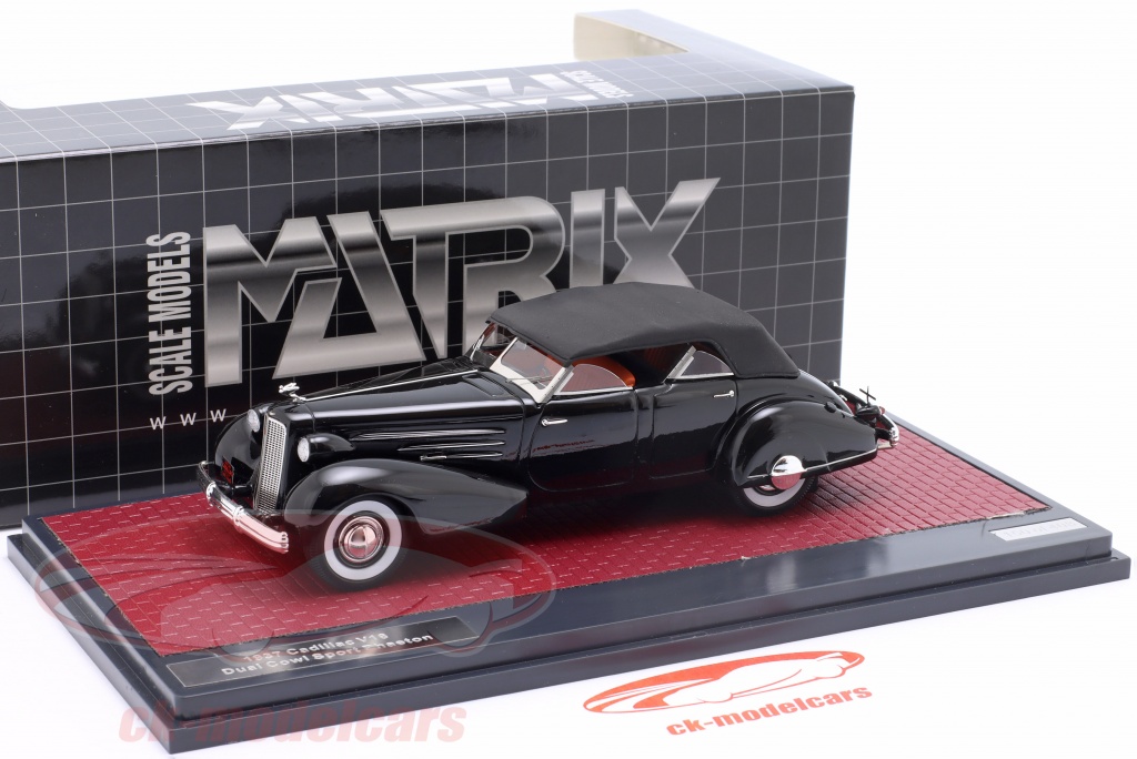 Matrix 1:43 Cadillac V16 Dual Cowl Sport Phaeton 建设年份 1937 黑色的 关闭 顶部 ...