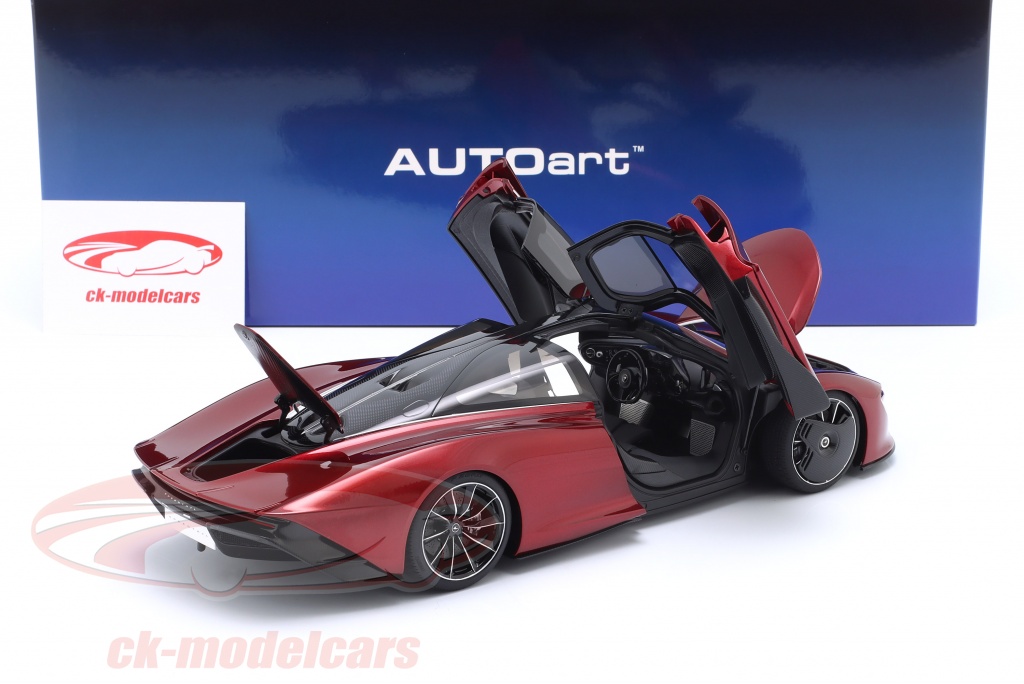 AUTOart 1:18 McLaren Speedtail Bouwjaar 2020 vulkaan rood 76087 model auto 76087 674110760873