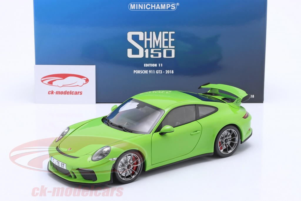 Minichamps 1:18 Porsche 911 (991) GT3 SHMEE 150 建設年 2018 黄色 緑 110067025 ...