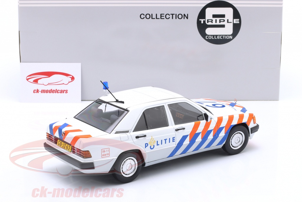 Triple9 1:18 Mercedes-Benz 190 (W201) police Pays-Bas 1993 blanc T9 ...