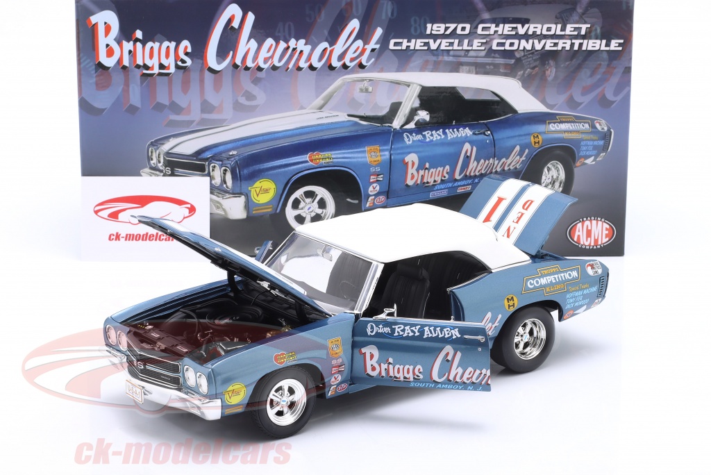 GMP 1:18 Chevrolet Chevelle Convertible Briggs Drag Car 1970 bleu ...