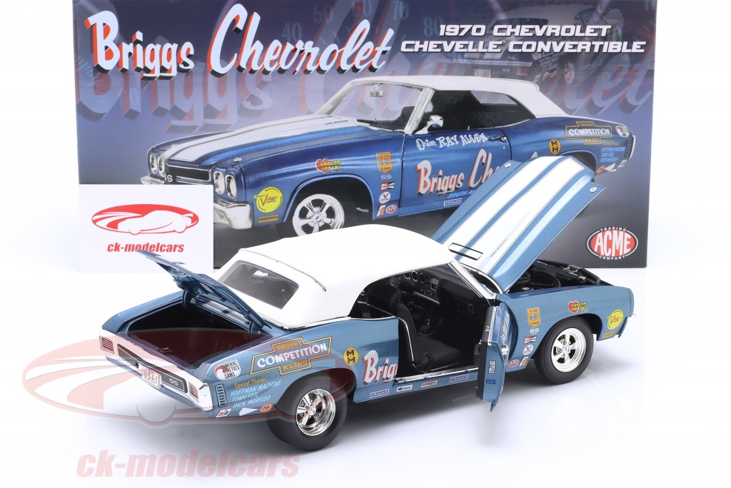GMP 1:18 Chevrolet Chevelle Convertible Briggs Drag Car 1970 bleu ...