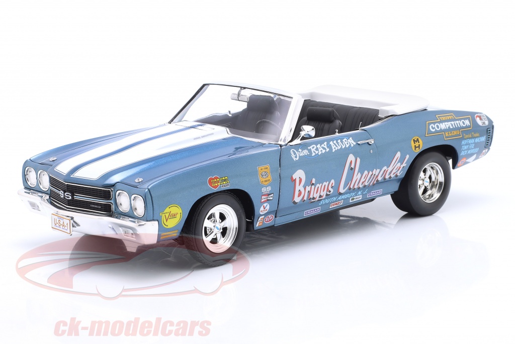 GMP 1:18 Chevrolet Chevelle Convertible Briggs Drag Car 1970 青 / 白 ...