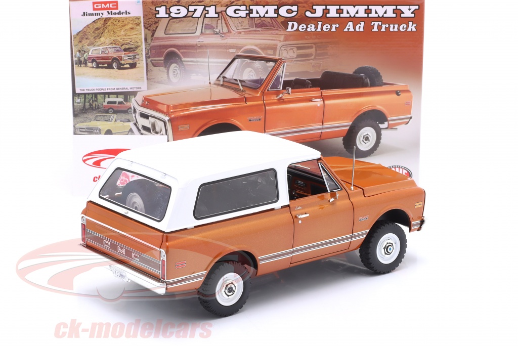 GMP 1:18 GMC Jimmy 4x4 ano de construção 1971 cobre / branco A1807710 ...