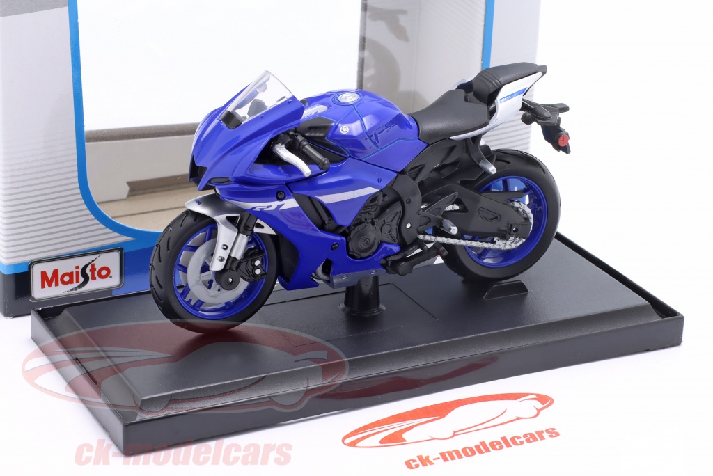 Maisto 1:18 Yamaha YZF-R1 year 2021 blue / black / silver 39300-21837 ...