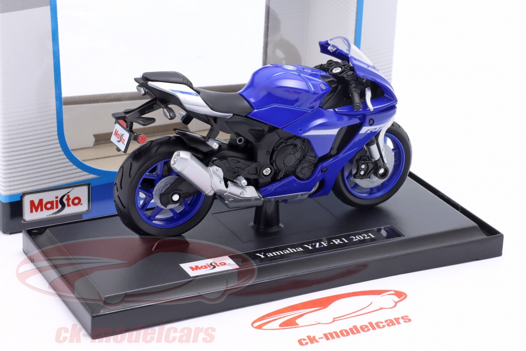 Maisto 1:18 Yamaha YZF-R1 Anno di costruzione 2021 blu / nero / argento ...