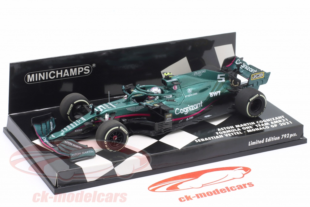 Minichamps 1:43 S. Vettel Aston Martin AMR21 #5 5th Monaco GP formula 1 2021 417210605 model car ...