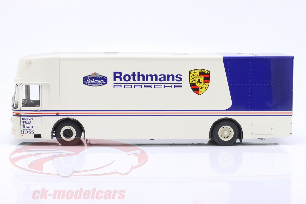 Schuco 1:18 Mercedes-Benz O 317 Race Car Transporter Rothmans Porsche wit 450032800 model auto ...