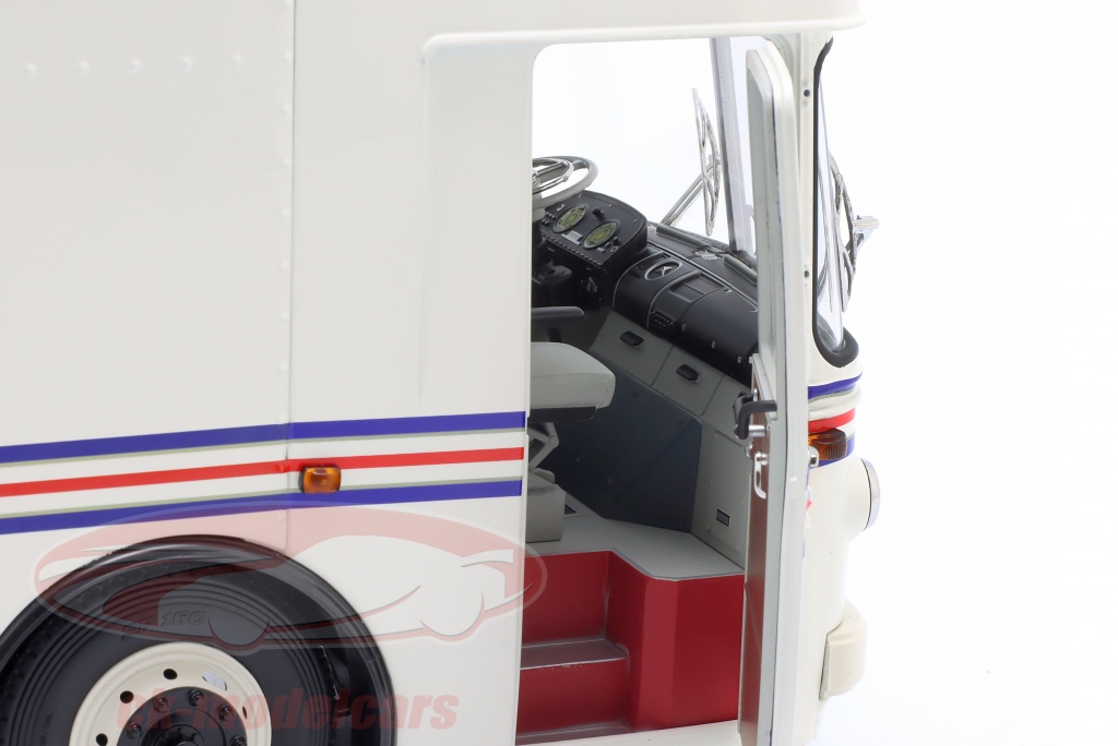 Schuco 1:18 Mercedes-Benz O 317 Race Car Transporter Rothmans Porsche white 450032800 model car ...