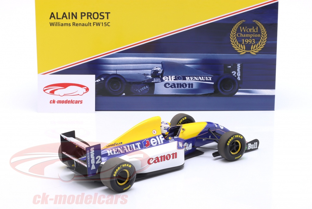 Minichamps 1:18 Alain Prost Williams FW15C #2 公式 1 世界冠军 1993 183930002 ...