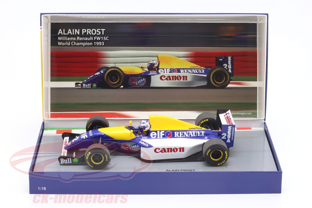 Minichamps 1:18 Alain Prost Williams FW15C #2 公式 1 世界冠军 1993 183930002 ...