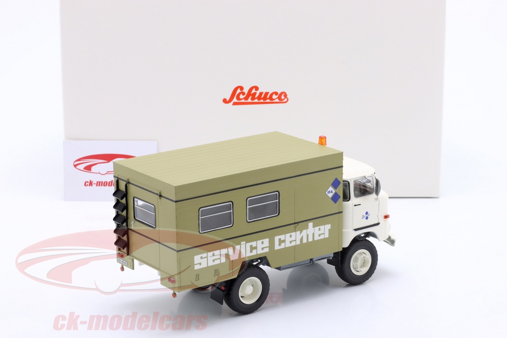 Schuco 1:32 IFA W50 caja de camión Fortschritt-Service verde / blanco 450786100 modelo coche ...
