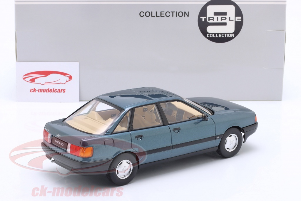 Triple9 1:18 Audi 80 (B3) Anno di costruzione 1989 blu verde metallico T9-1800342 modello auto ...