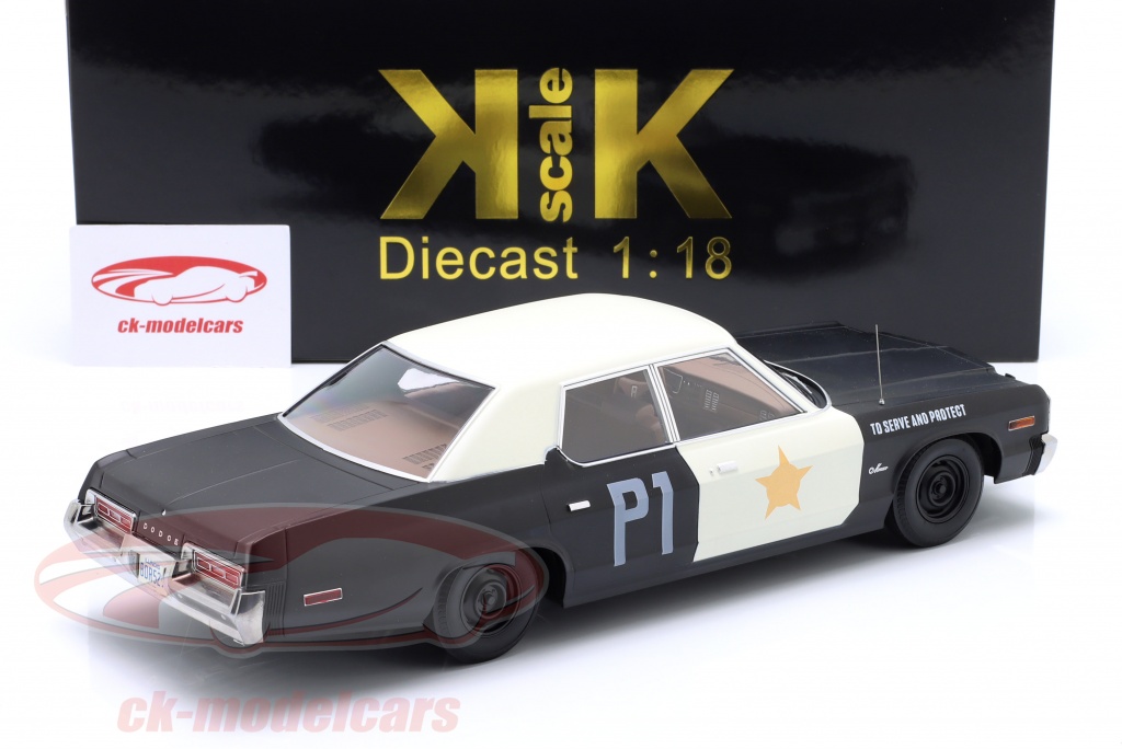 KK-Scale 1:18 Dodge Monaco Bluesmobile look-a-like 1974 black / white ...